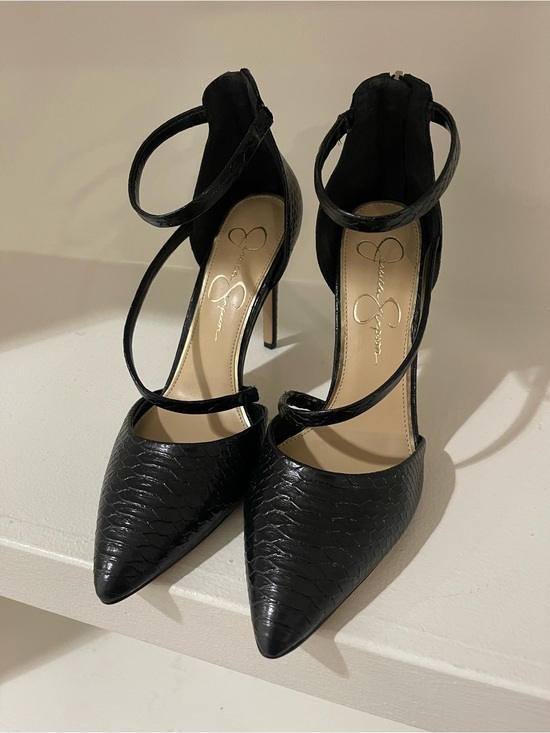 Jessica Simpson | Shoes | Jessica Simpson Black Snake Embossed Ankle ...